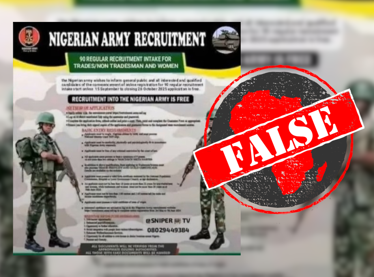 Nigerian Army not recruiting from 15 September 2025 – ignore social media posts claiming ...