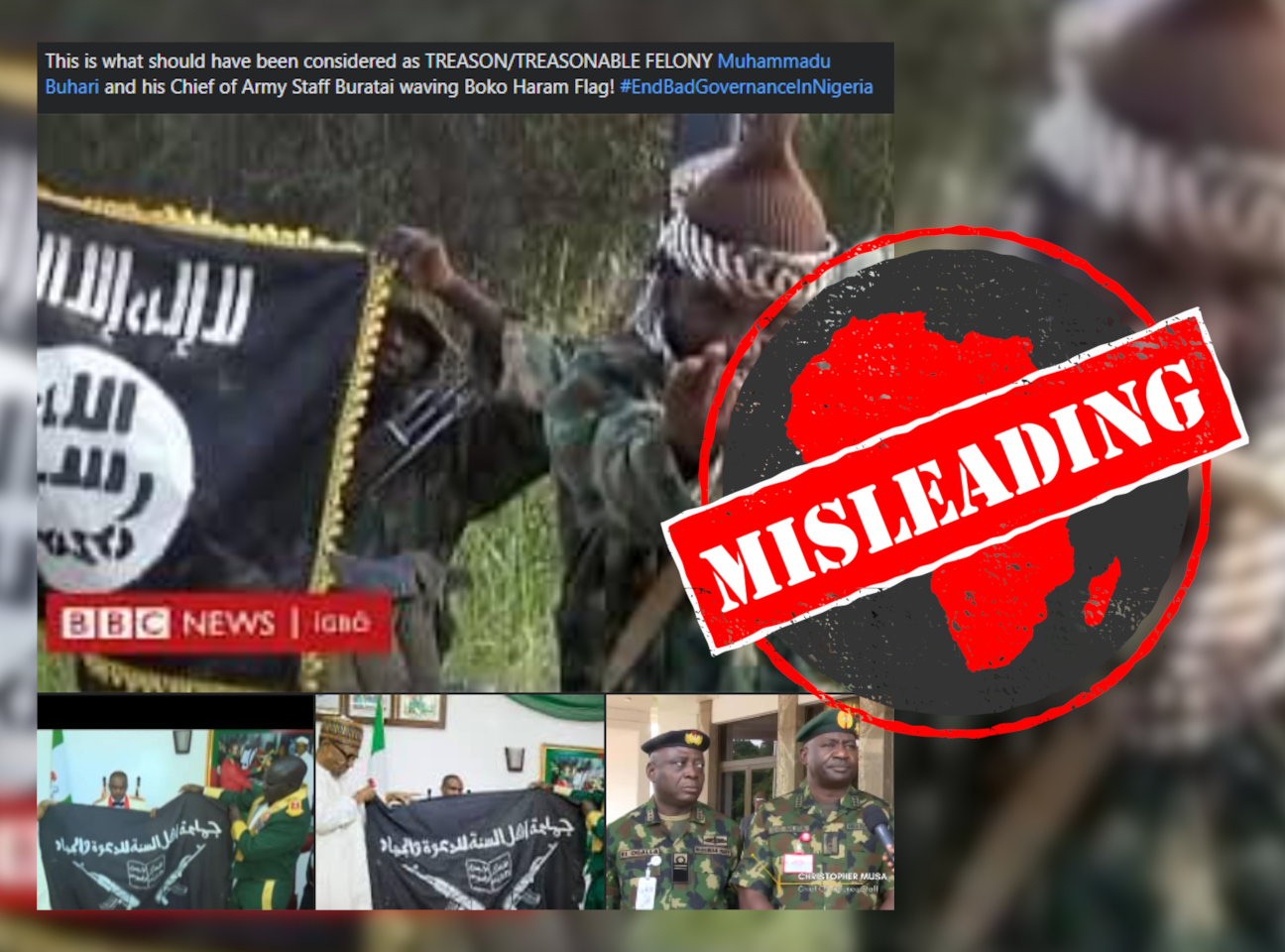 Ignore misleading posts claiming former Nigerian president Buhari and former army chief Buratai ...