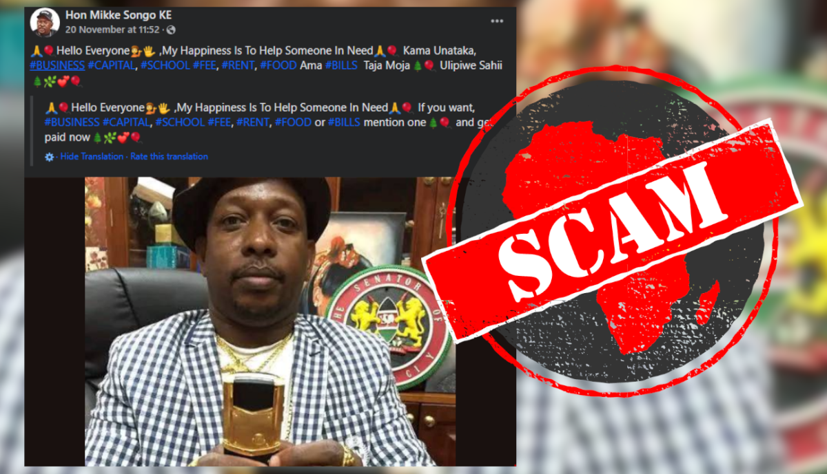 No, former Kenyan governor Mike Sonko not giving out loans on Facebook - Africa Check