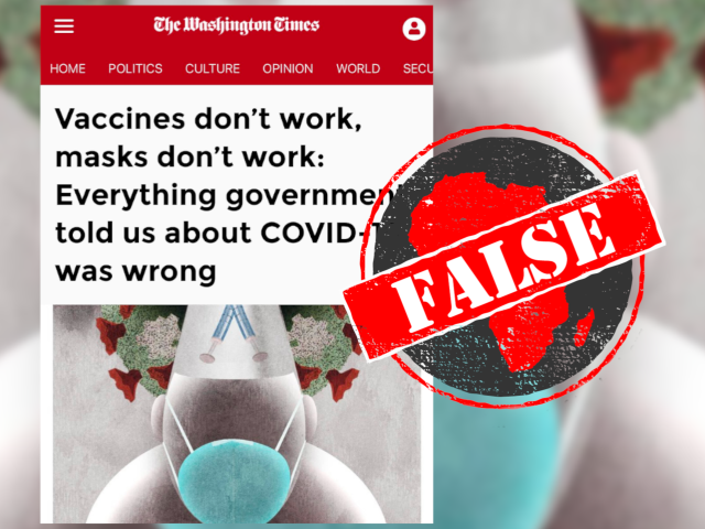 Don’t be fooled by article by misinformation website – masks and vaccines do work in preventing ...