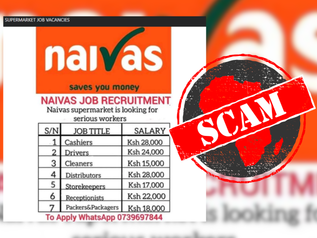 It’s a scam! Beware of fake ads offering non-existent jobs at Naivas supermarkets in Kenya ...