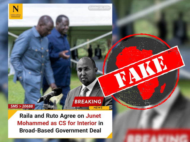 Kenyan president Ruto and opposition leader Odinga didn’t pick MP Junet Mohammed to lead ...