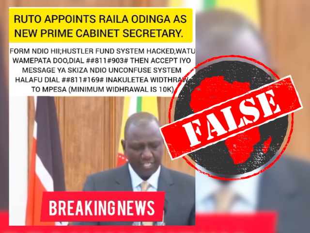 Ignore video claiming Kenyan president Ruto has appointed former rival Odinga as prime cabinet ...